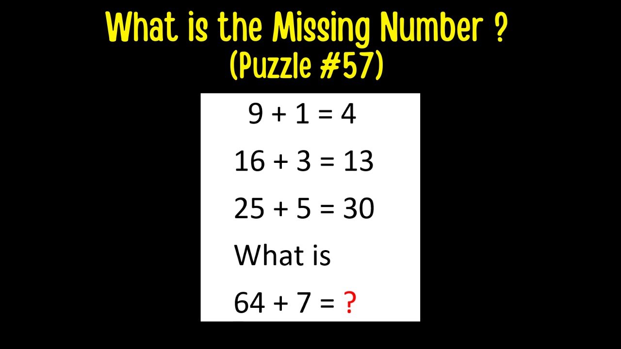 What is the Missing Number? (Puzzle #57). - YouTube