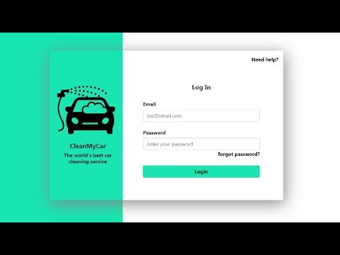 Creating Awesome Login Page For Car Cleaning Service Website Using HTML ...