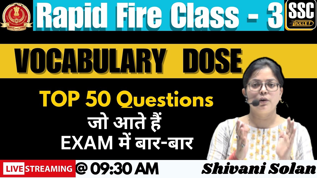 SSC VOCABULARY DOSE | Previous Years Vocab for ssc cgl | English by ...