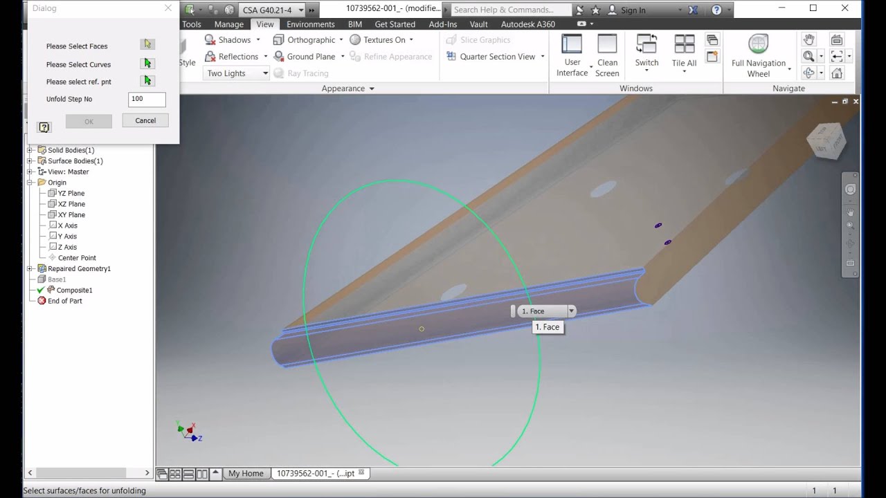 unfold surfaces in Inventor - YouTube