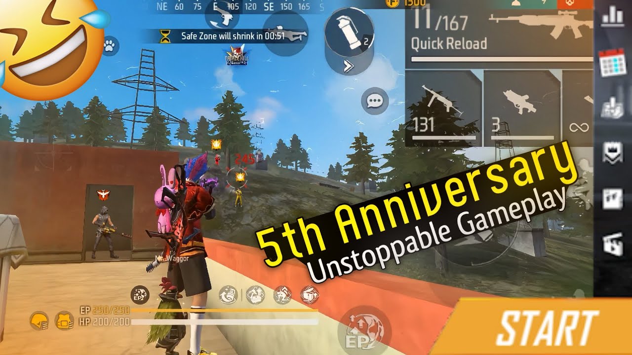 5th Anniversary Unstoppable Gameplay! Free Fire 5th Anniversary - YouTube