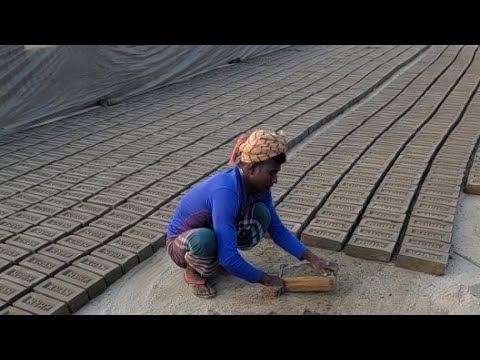 Local brick factory 🏭 for manual brick making. #claybrick #brick # ...