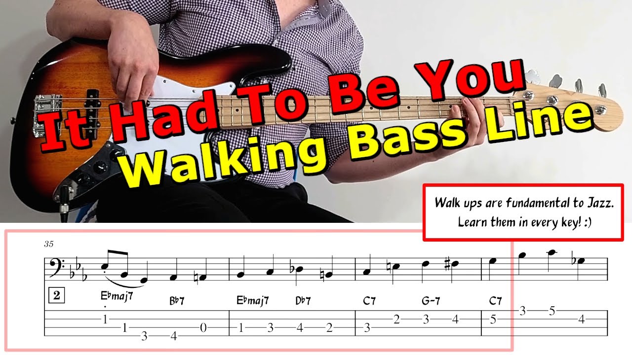 "It Had To Be You" Walking Bass Line 🎵 Bass Guitar Lesson 🎸 - YouTube