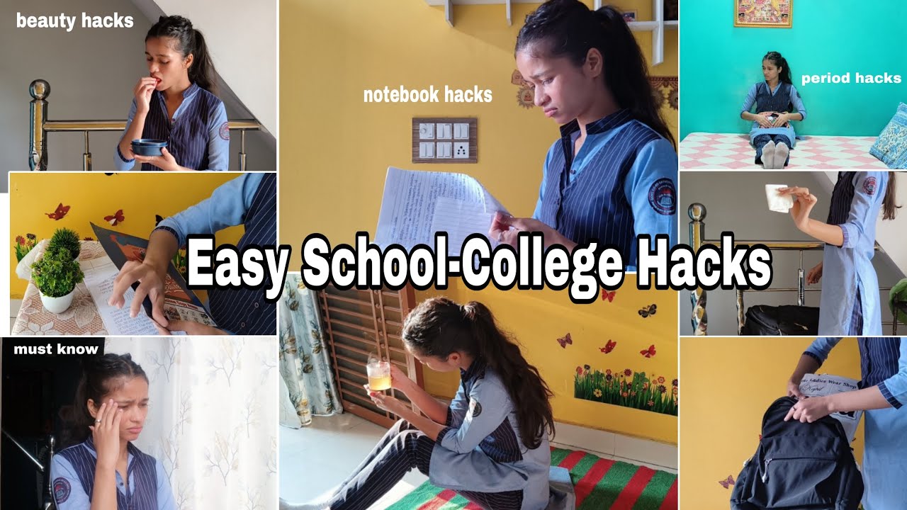 EASY SCHOOL-COLLEGE HACKS🫧/ Period Hacks, Beauty Hacks and More🌿 #hacks ...