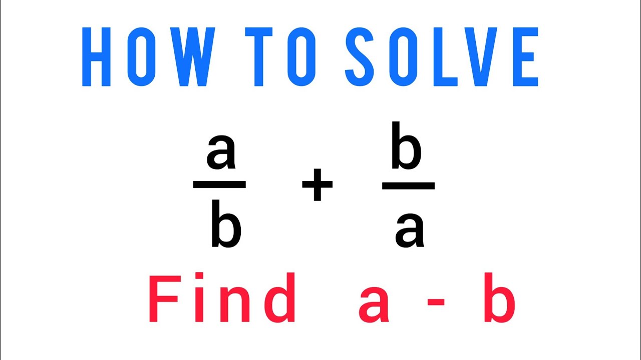 A Nice Algebra Problem - YouTube