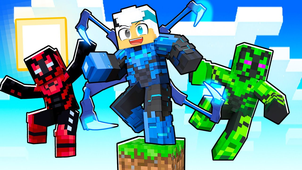 JOGANDO com TODOS os BESOURO AZUL em APENAS UM BLOCO no Minecraft - YouTube