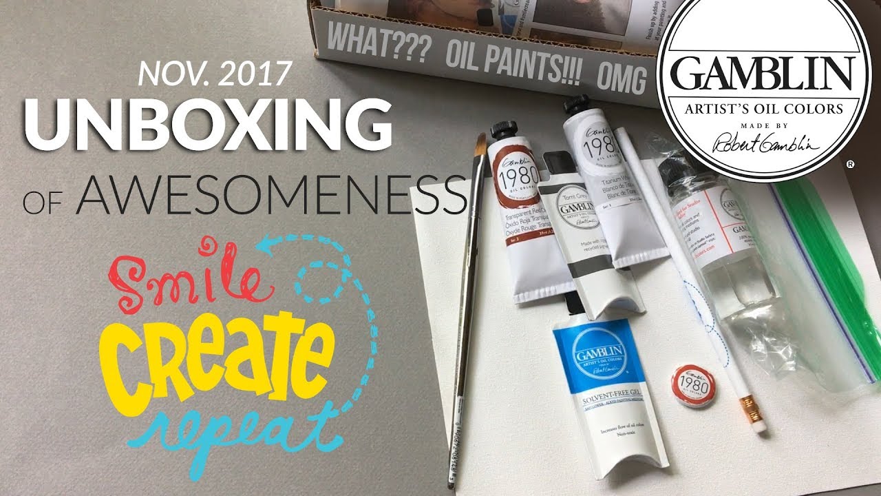 UNBOXING November 2017 Gamblin Oil Paints & More ART SUPPLY SUBSCRIPTION BOX | Smile Create ...