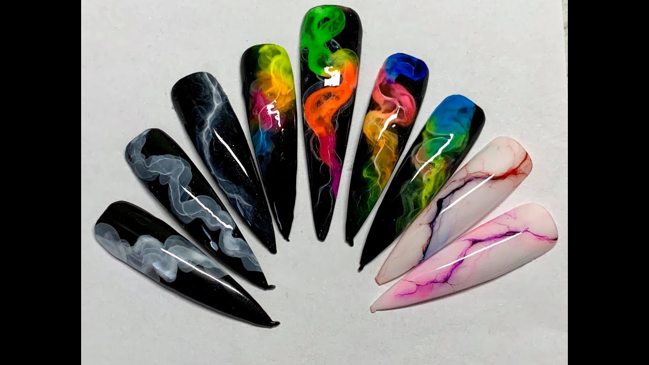 Neon Smoke Nails Tutorial - YouTube