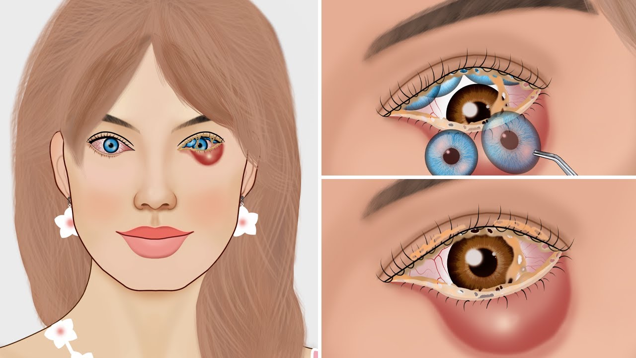 ASMR removal of many contact lenses from the eye| Deep cleaning ...