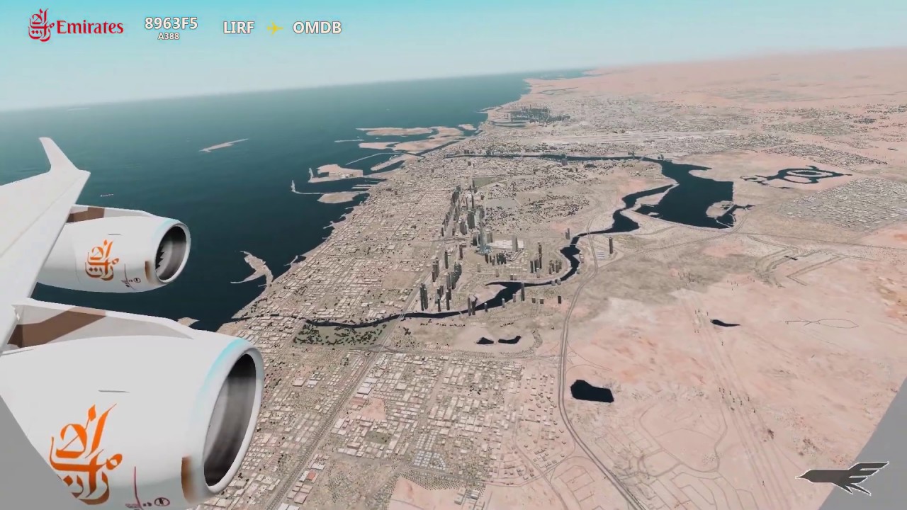 ️ X-PLANE 11 | Emirates A380-800 | Rome - Dubai | Realistic flight plan ...