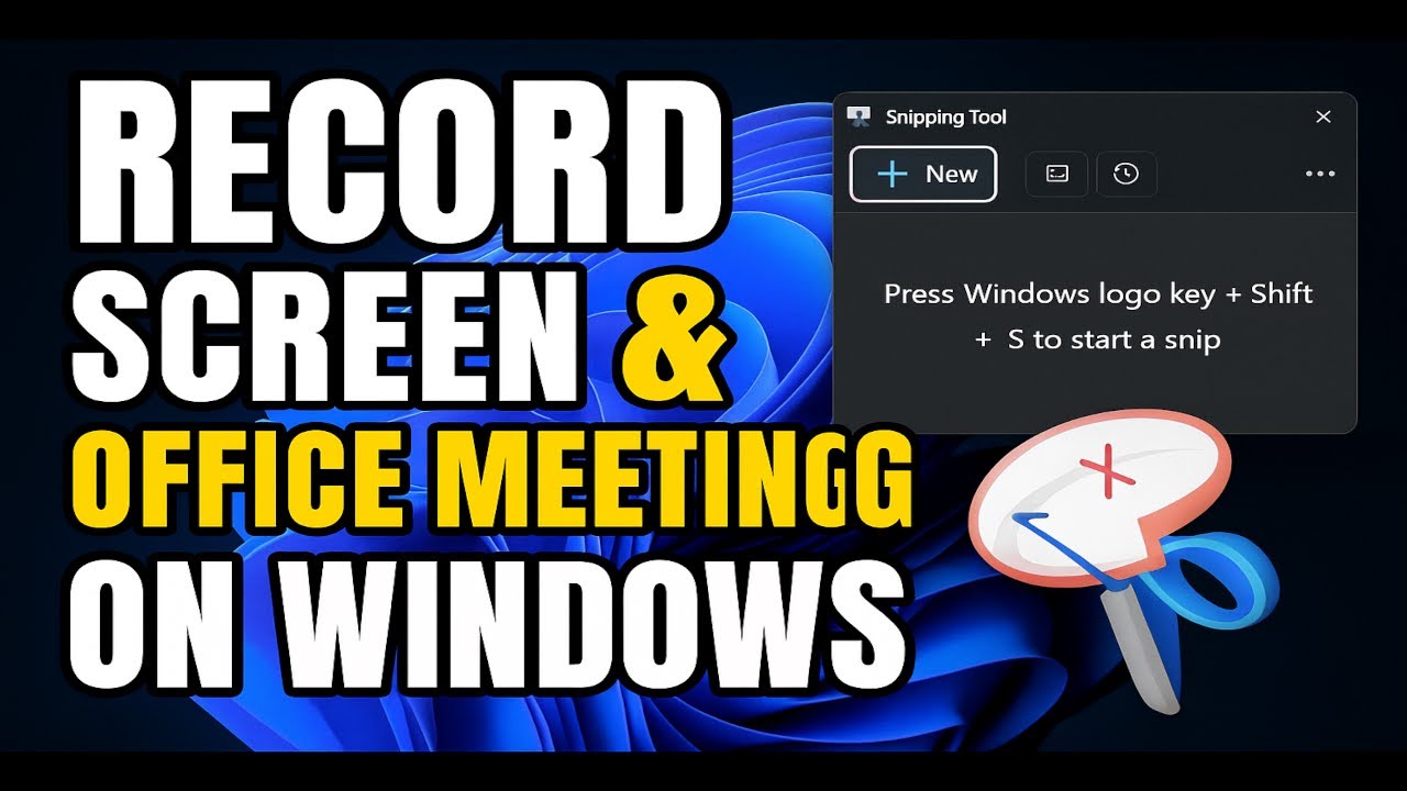 How to Record Screen & Office Meetings in Windows Using Snipping Tool | Easy Tutorial - YouTube