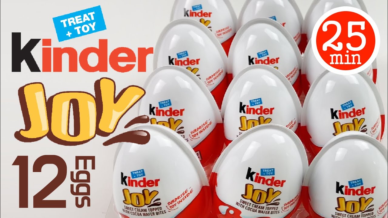 12 Surprise Eggs ☆ Kinder Surprise kinder joy Unboxing Fun For Kids ...