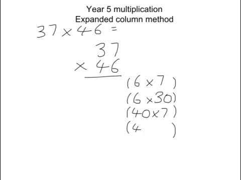 Year 5 multiplication - Expanded column method - YouTube