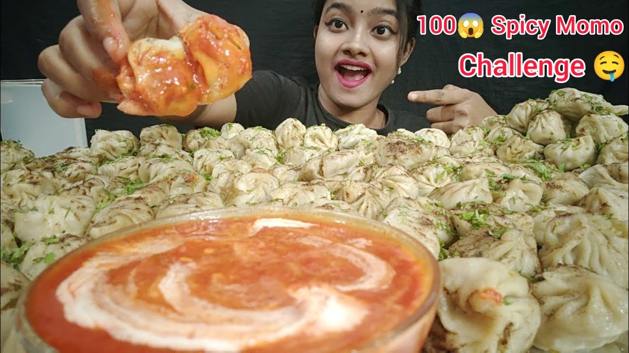 ASMR: 100😱 MOMO EATING CHALLENGE WITH 🌶️ SOUCE, FOOD EATING VIDEOS ...