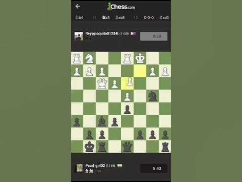 Defeated a random player in chess.com |Chess| |pearl_girl| #chesscom #games #shorts - YouTube