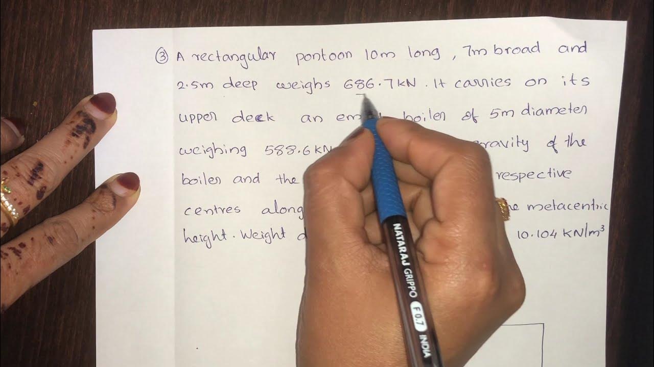 31. Stability of floating and submerged bodies || problem part3_ Ktu ...