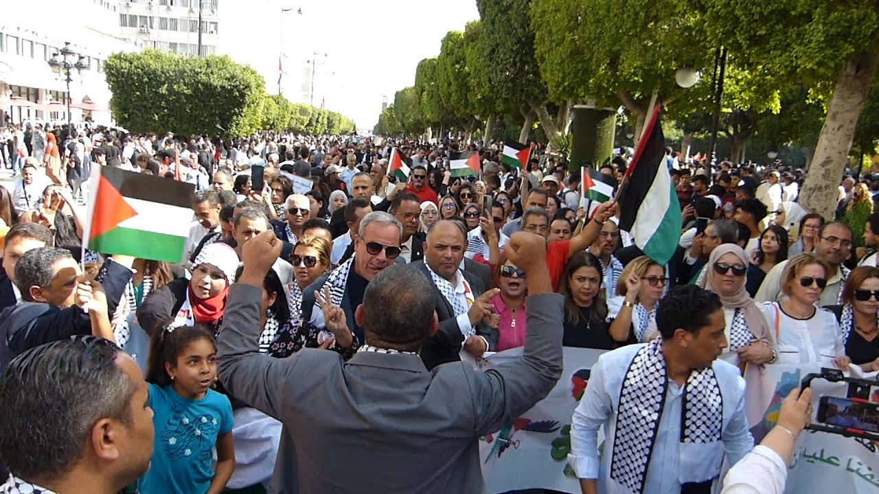 مسيرة تضامنية من البرلمان التونس مساندة لا مشروطة لفلسطين و يستعجل تجـ ...