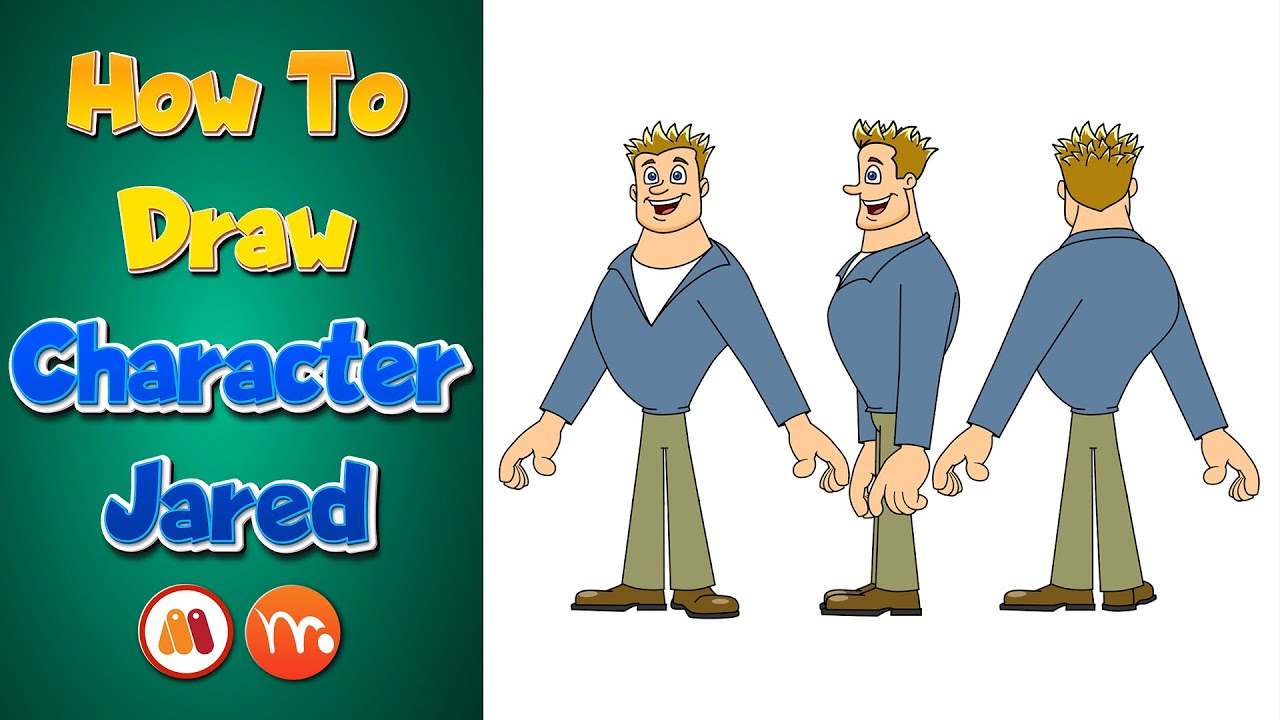How To Draw Character Jared | Moho | Part 1 | Rigged Animation - YouTube