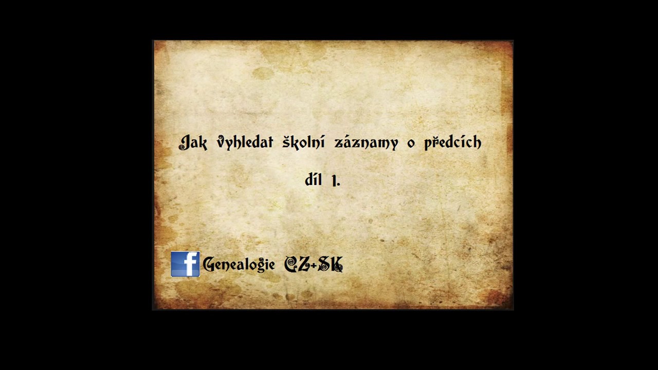 GENEALOGIE CZ+SK - Rodokmen: jak vyhledat školní záznamy - YouTube