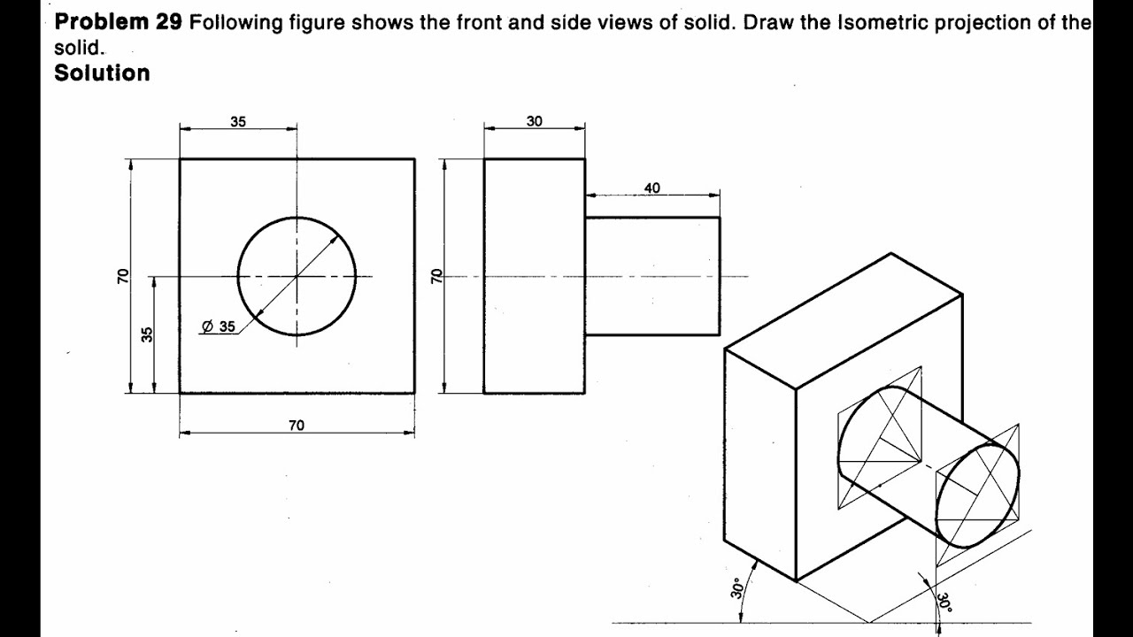 ISOMETRIC PROJECTION PROBLEM 29 - YouTube