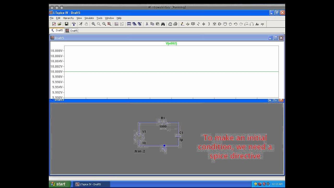 How to do an LTSpice Simulation with an Initial Condition - YouTube