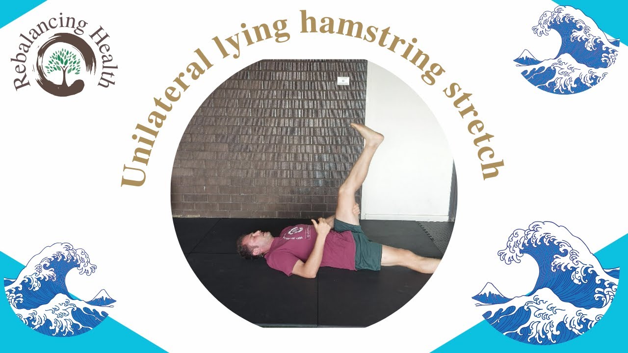 Laying single leg hamstring stretch - YouTube
