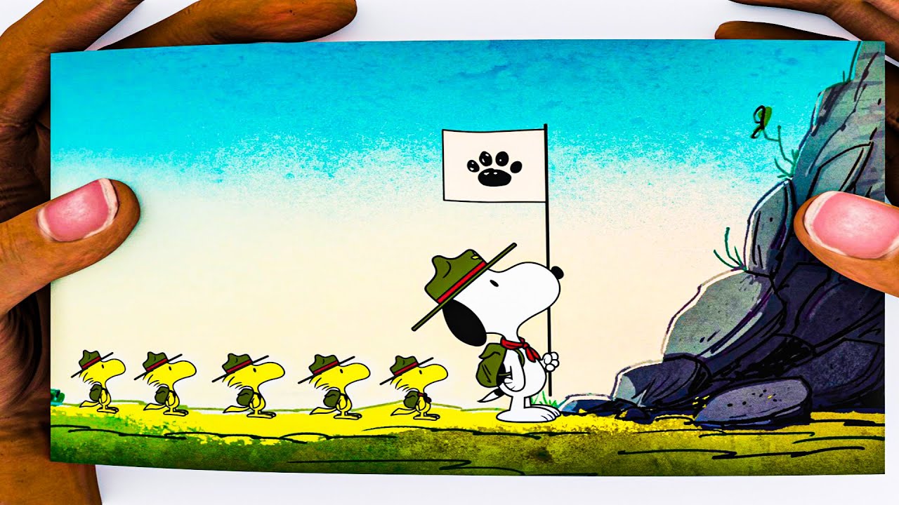 Snoopy's army climbs the mountain flipbook animation - YouTube