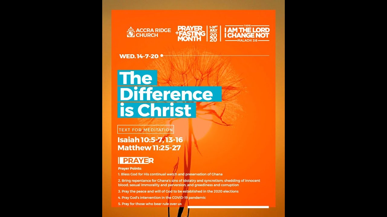 Midday Service Prayer and Fasting. The Difference is Christ Wednesday ...