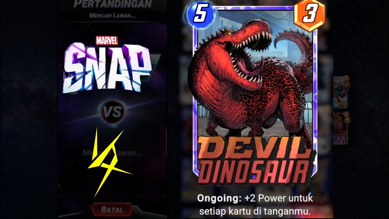 DECK DEVIL DINOSAUR MARVEL SNAP - MARVEL SNAP INDONESIA - YouTube