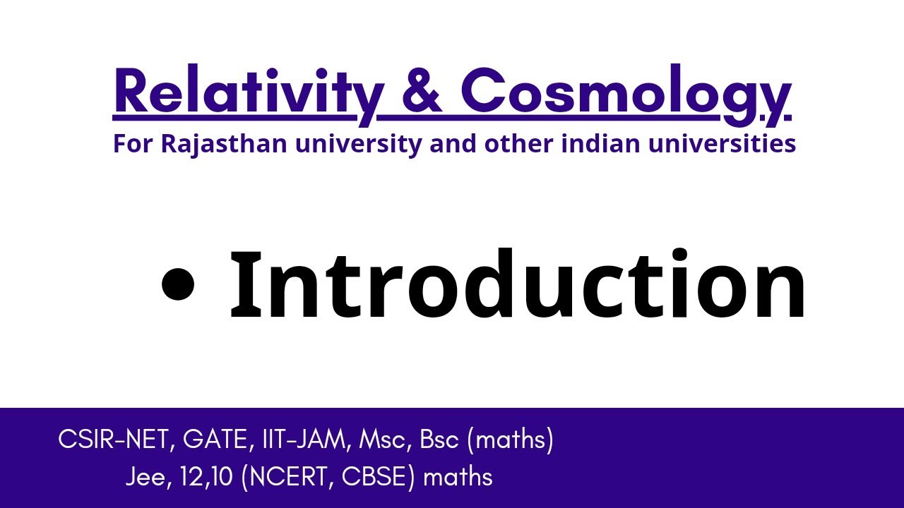 #1 Relativity and cosmology basic (हिंदी) | Rajasthan university msc ...