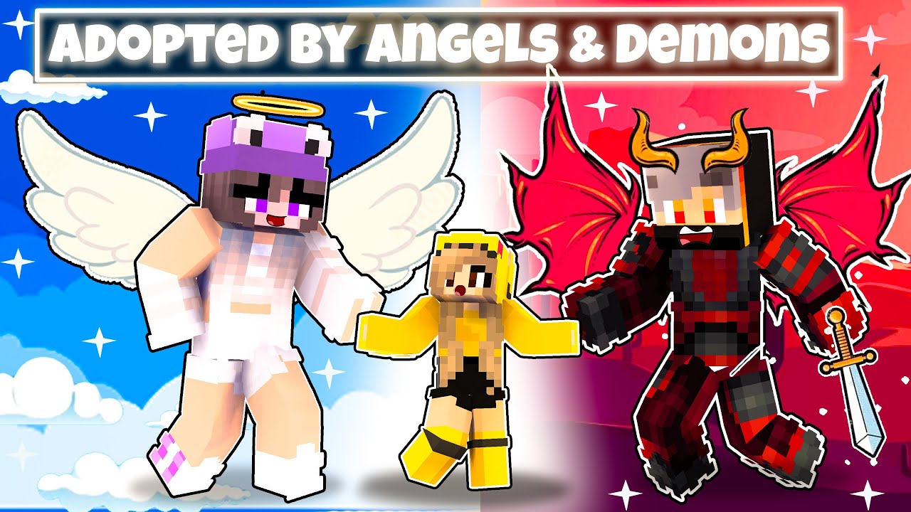 Adopted by ANGELS & DEMONS in Minecraft 😇 😈(Hindi)! - YouTube