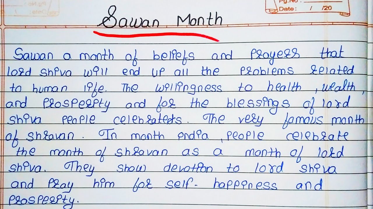 Short essay on sawan month in english || Essay writing on shravan ...