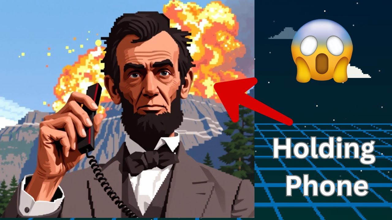 Which word best describes an image of Abraham Lincoln using a cell ...