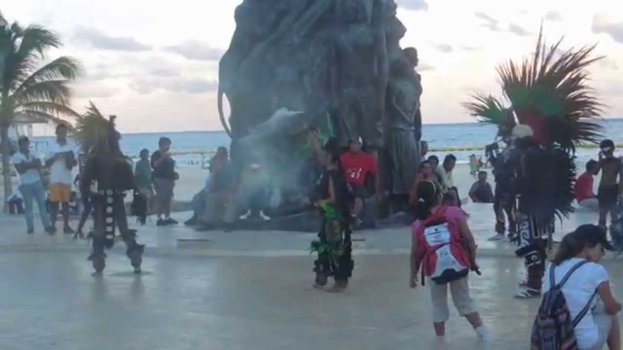 DANZA MAYA. RITUAL EN PLAYA DEL CARMEN QUINTANA ROO MEXICO - YouTube
