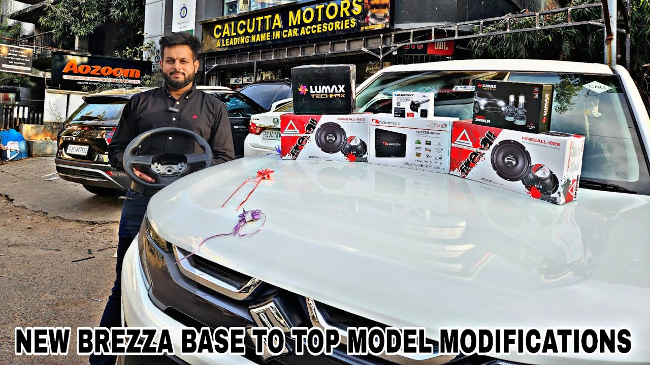 NEW BREZZA BASE TO TOP MODEL MODIFICATIONS. - YouTube