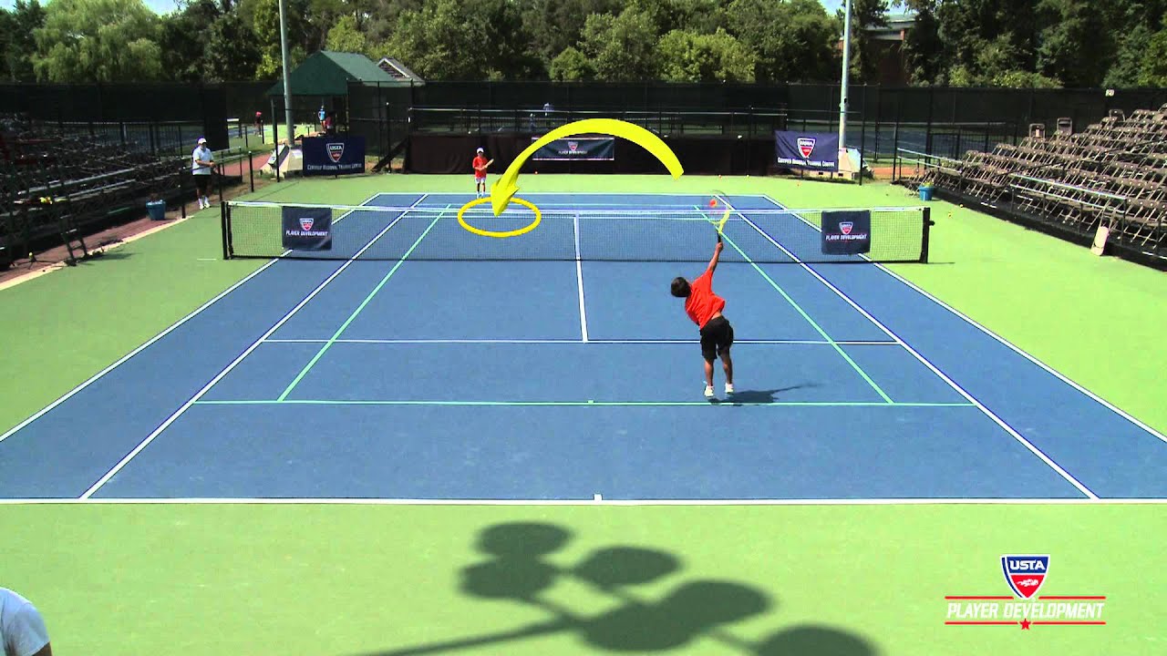 10 and Under Tennis Skill | 60 Orange Serve Play - YouTube