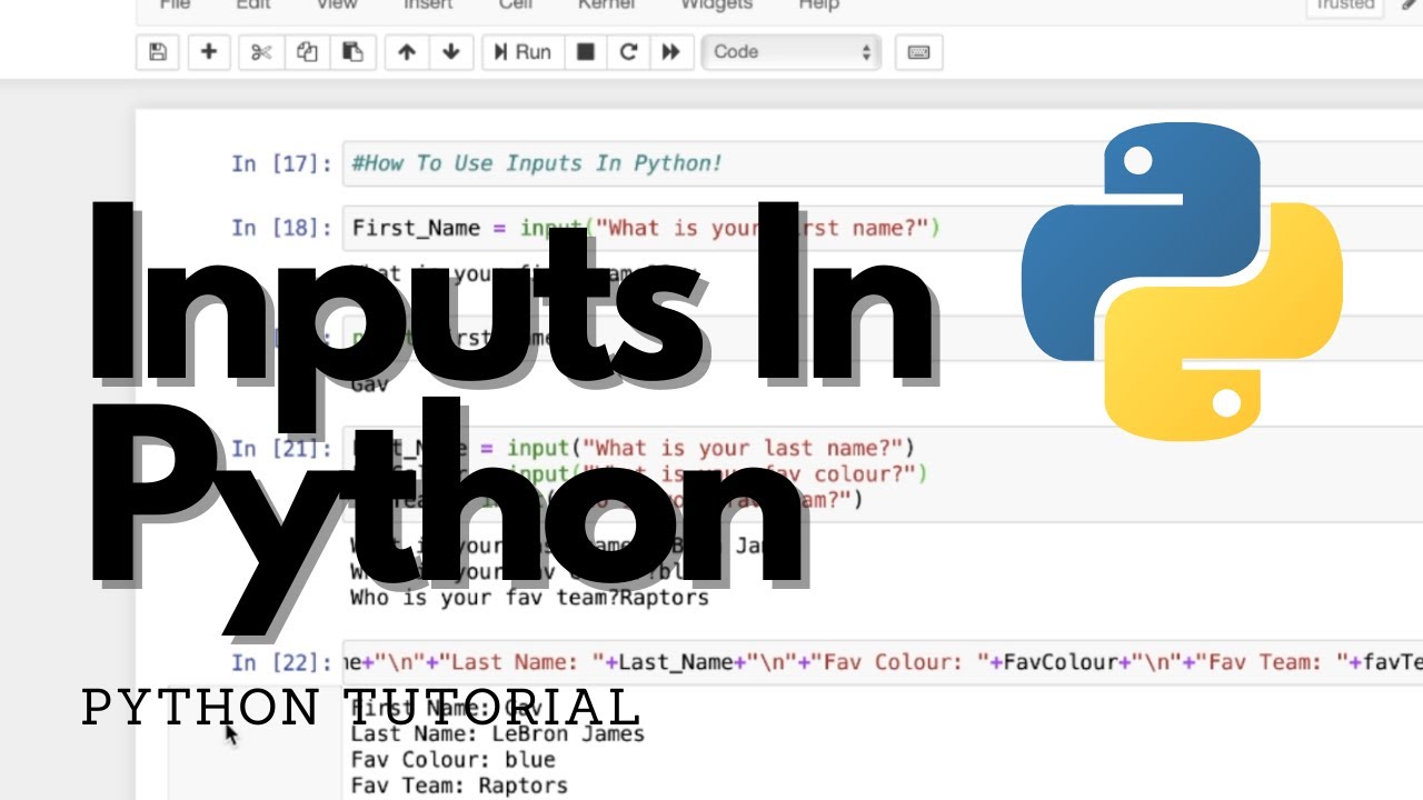 How To Use Inputs In Python 📲 Python Beginner Tutorials Youtube 6175