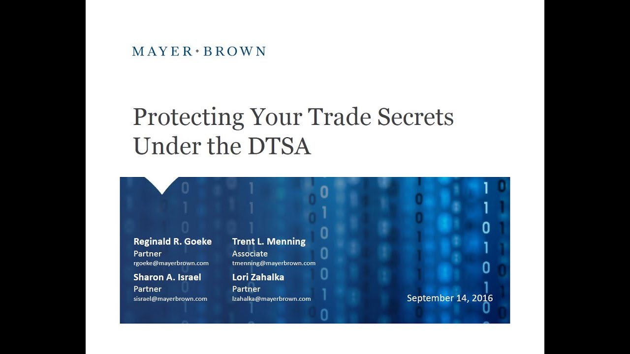Protecting Your Trade Secrets Under the DTSA - YouTube
