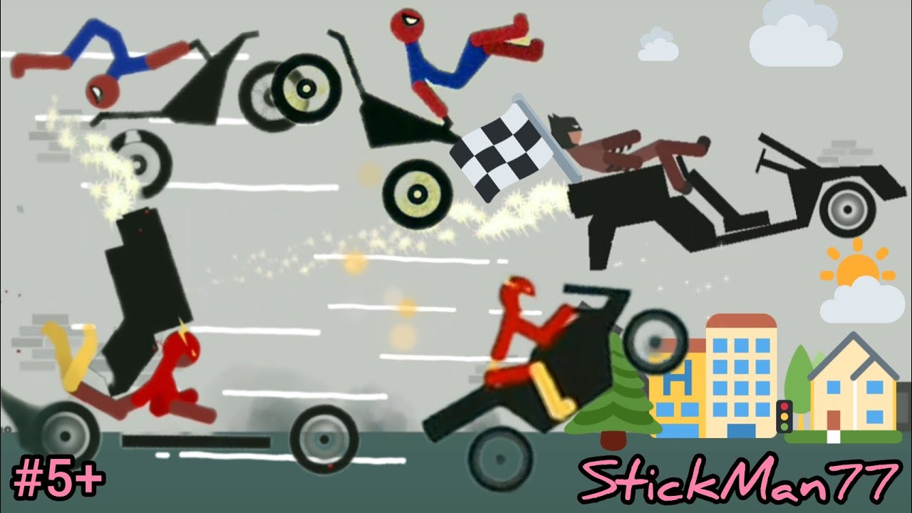 Stickman Dismounting Funny Moments #5+ - YouTube