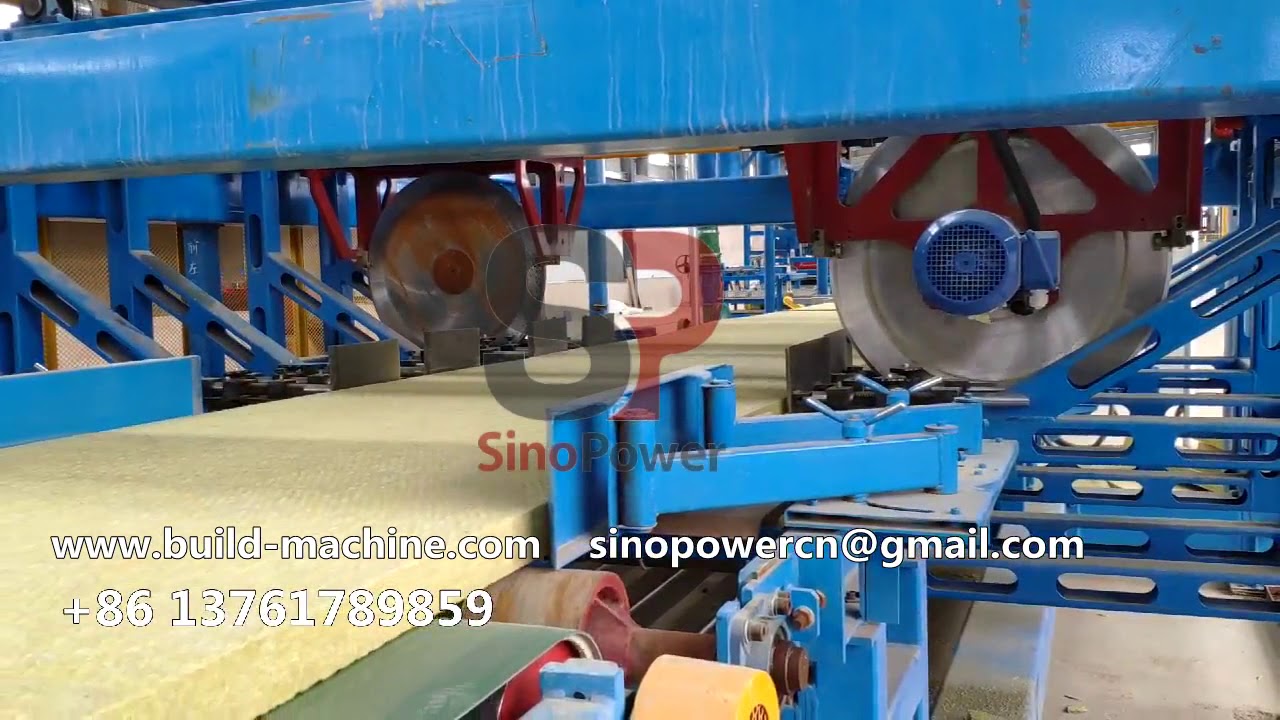 Rock Wool Production Line Machine Flying Saw Cutting - YouTube