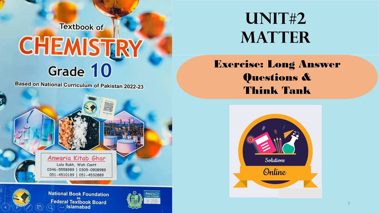 Chapter 2 Matter | Long Questions & Think Tank | Chemistry Class 10 ...