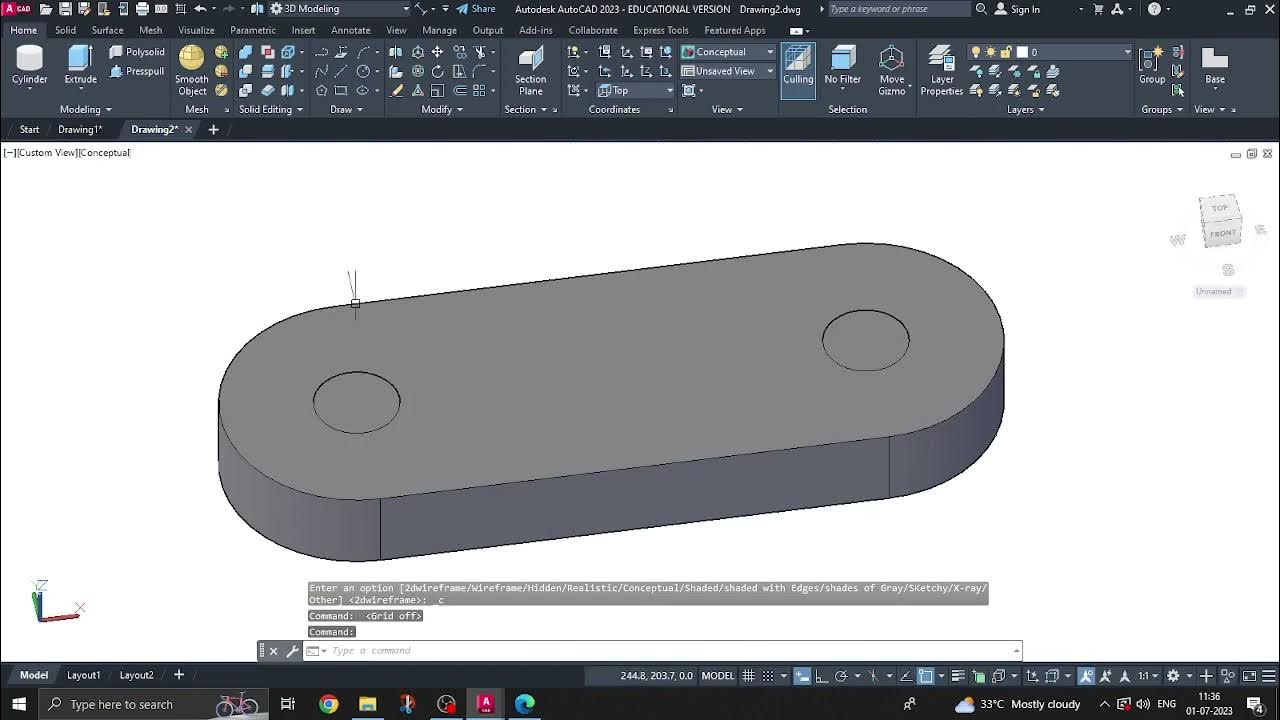 Solid modeling using Primitives 11.E - YouTube