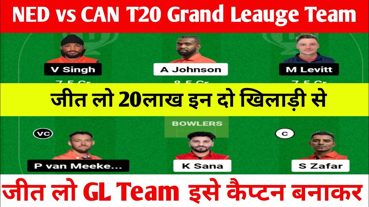 NED vs CAN Dream 11 Team | Ned vs Can T20 Match Prediction ...