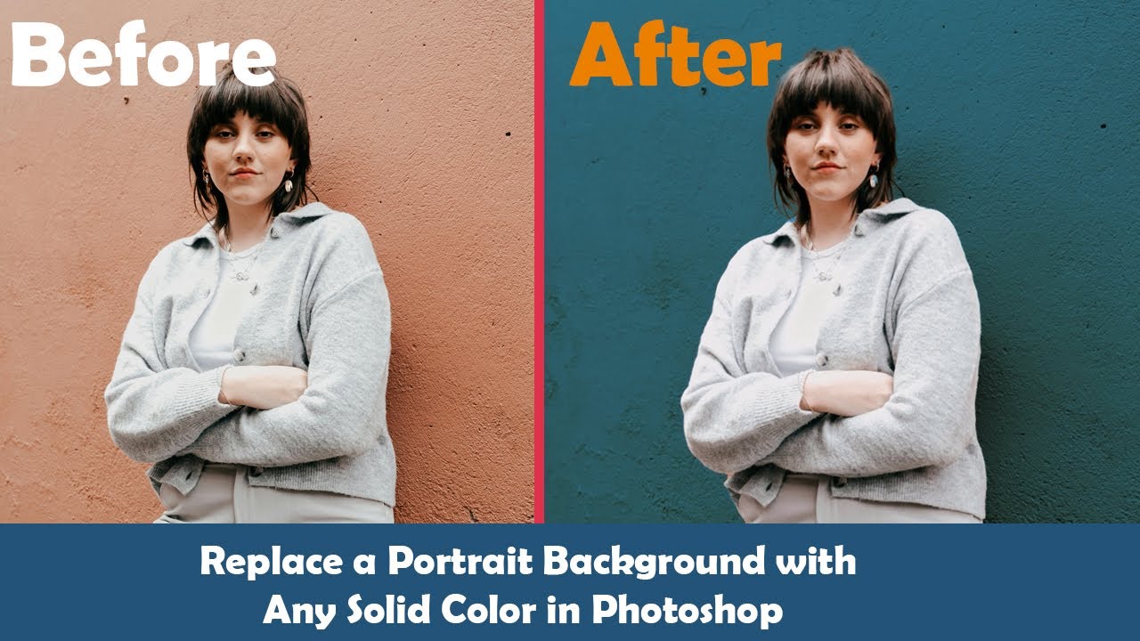 Replace a Portrait Background with Any Solid Color in Photoshop - YouTube