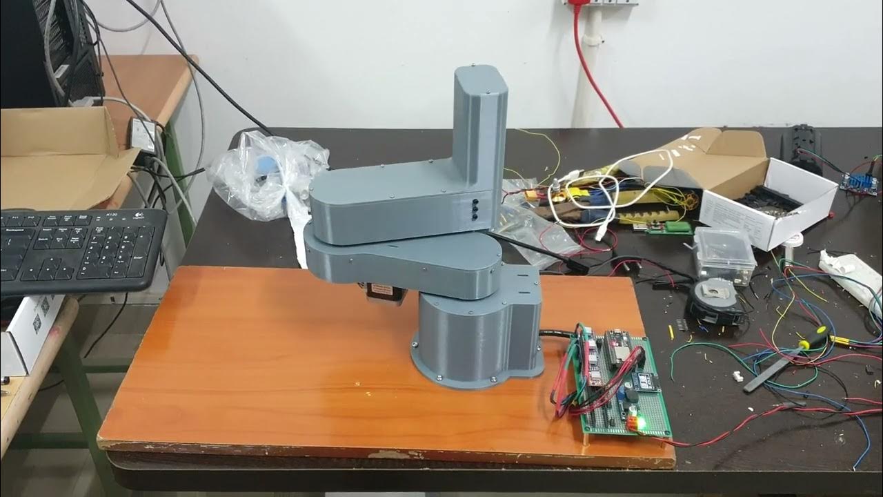 Auto home of 3D printed SCARA robot - YouTube