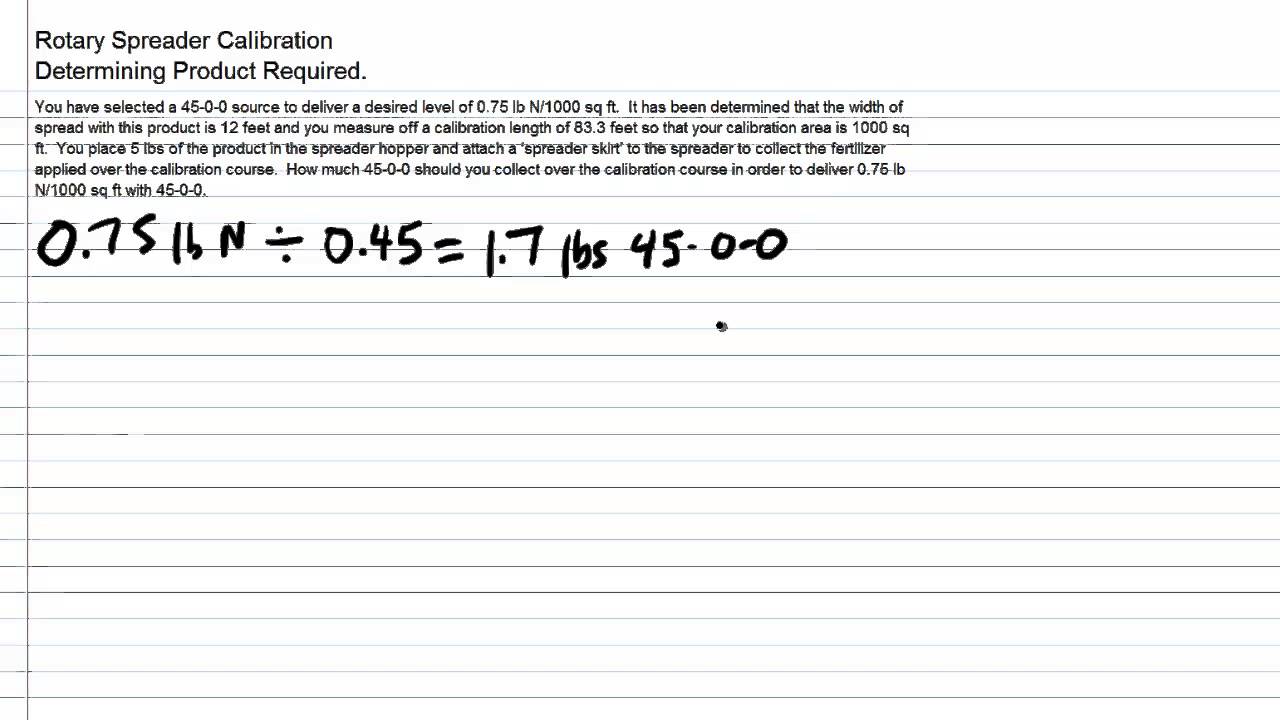 Rotary Spreader Calibration Dertermining Product Required - YouTube