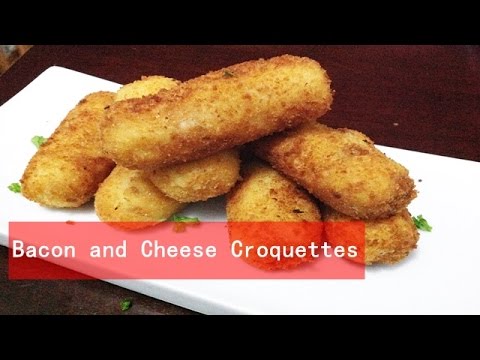 CHEESY POTATO ROLLS Croquettes bacon and cheese - YouTube