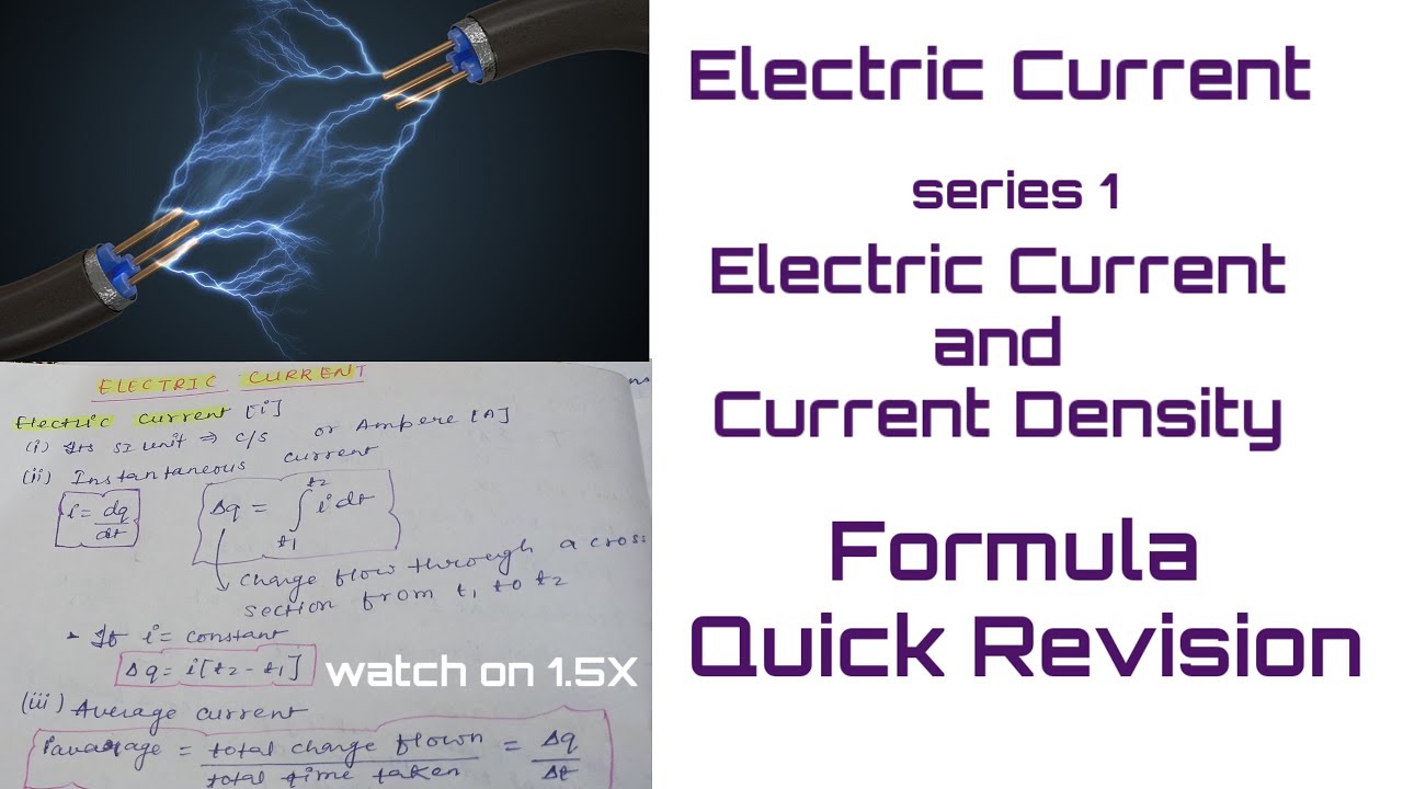 Electric Current |series 1 current density | quick revision - YouTube
