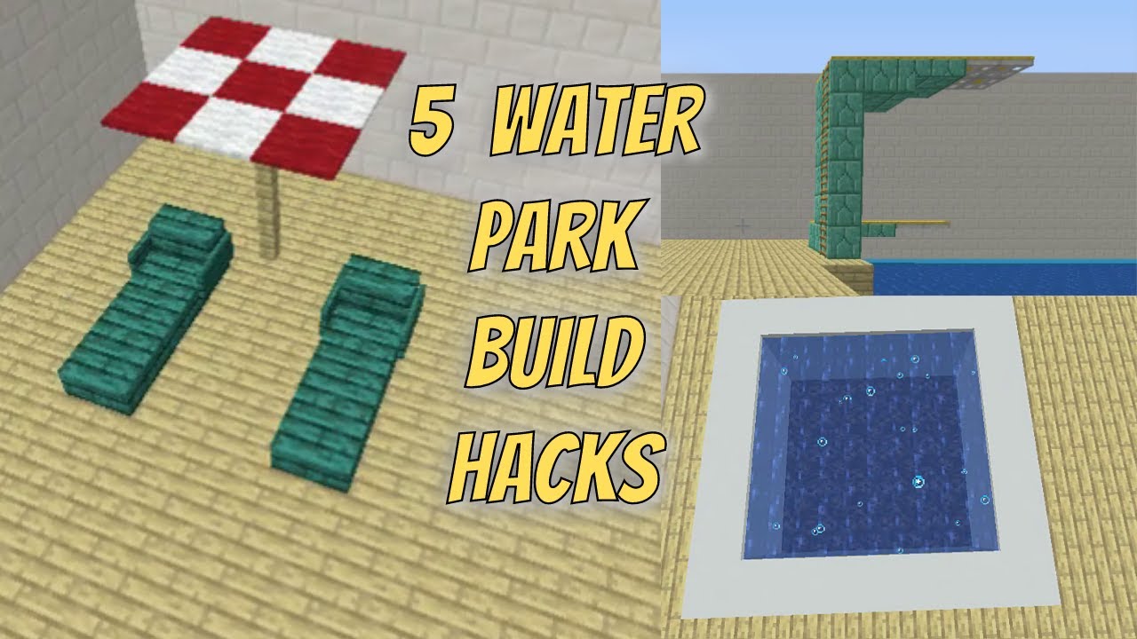 5 Water Park Build Hacks in minecraft | TG Corner - YouTube