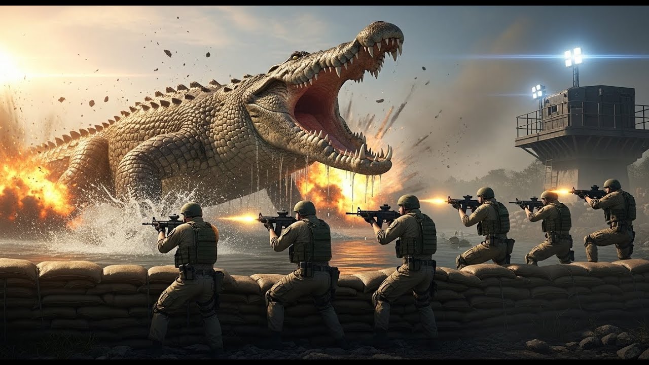 heroic rescue team vs giant crocodile attack at military outpost – who ...